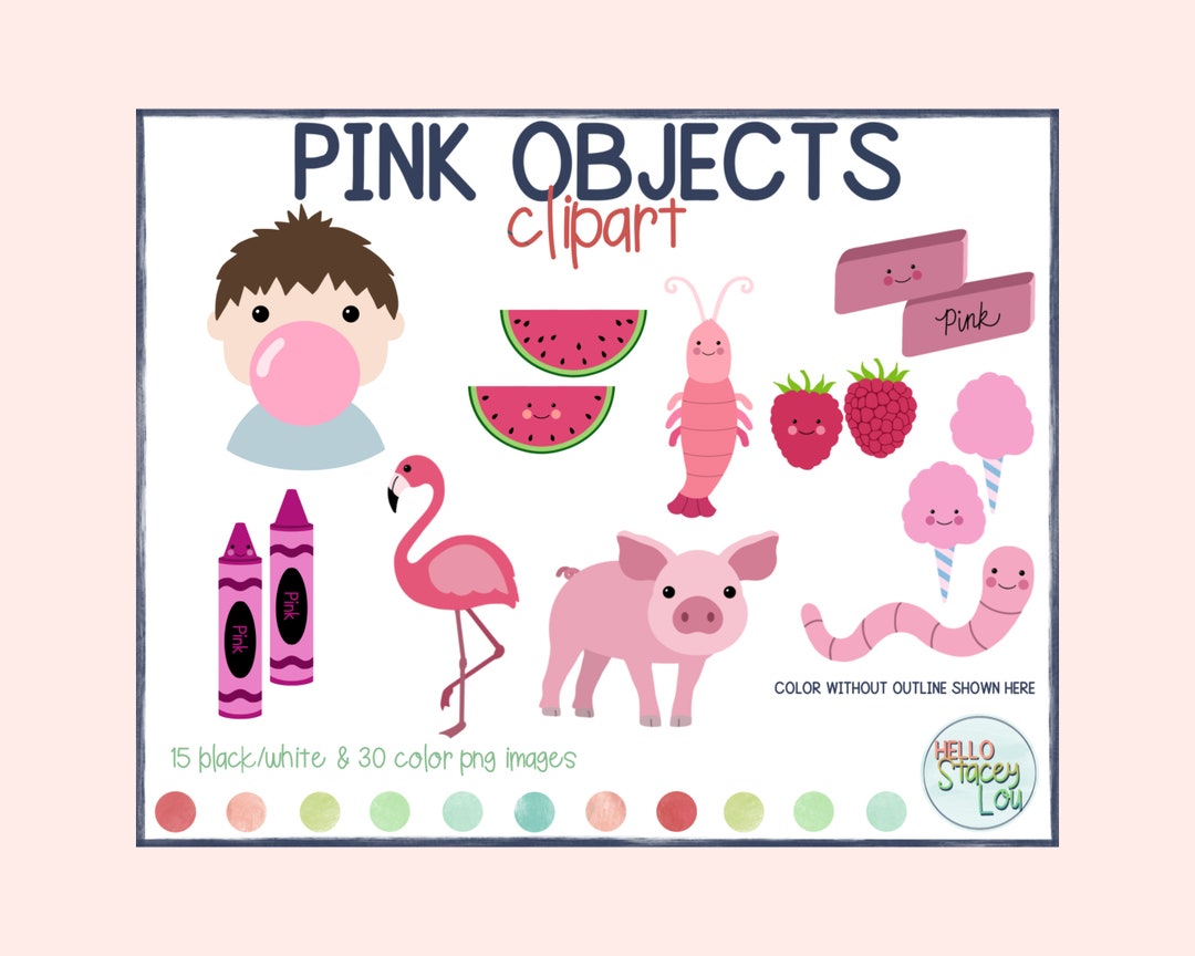 Pink Objects Clipart - Etsy