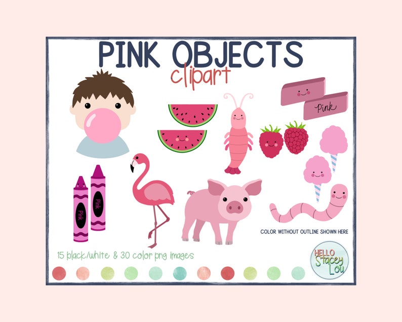 Pink Objects Clipart - Etsy