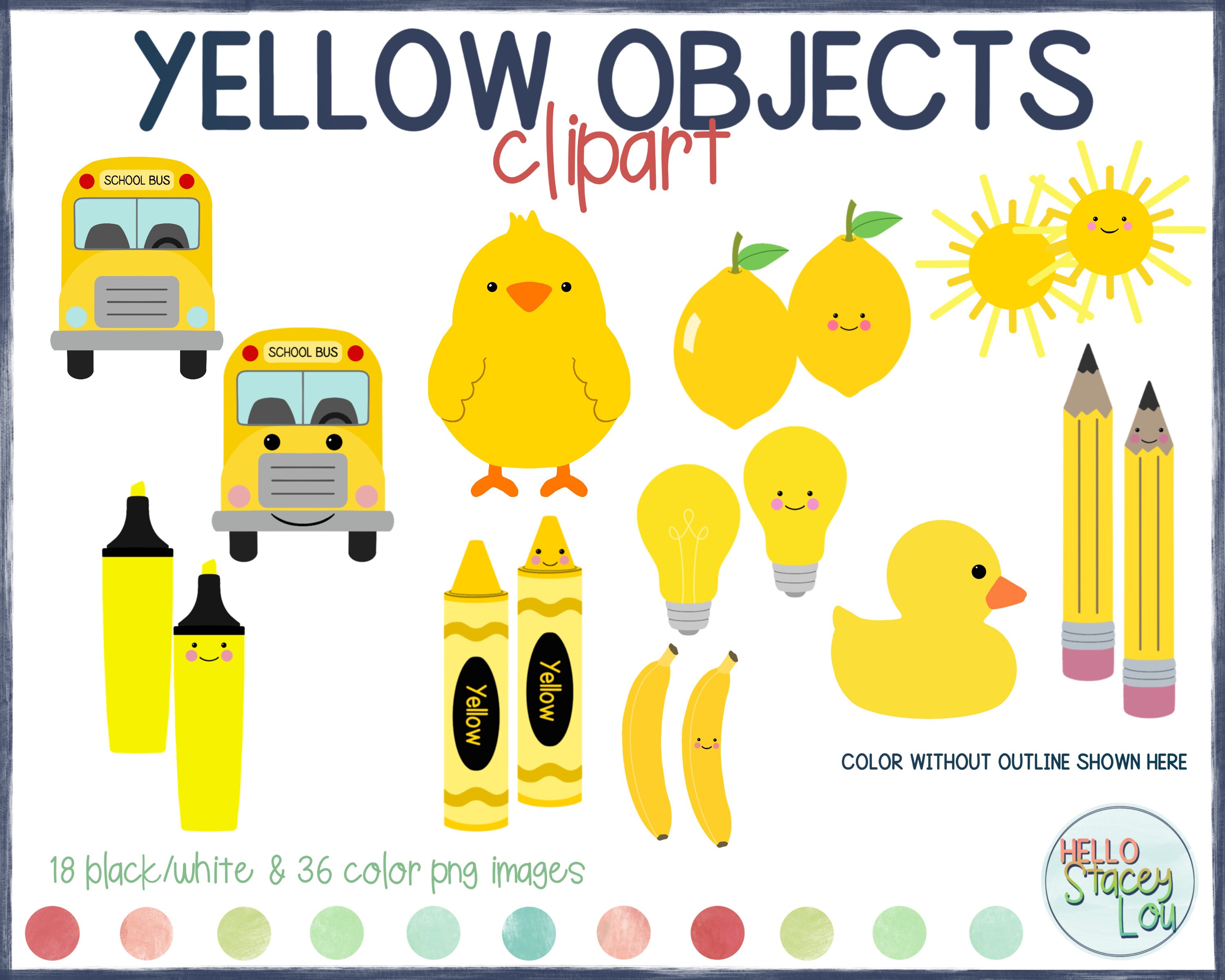 Yellow Objects Clipart - Etsy