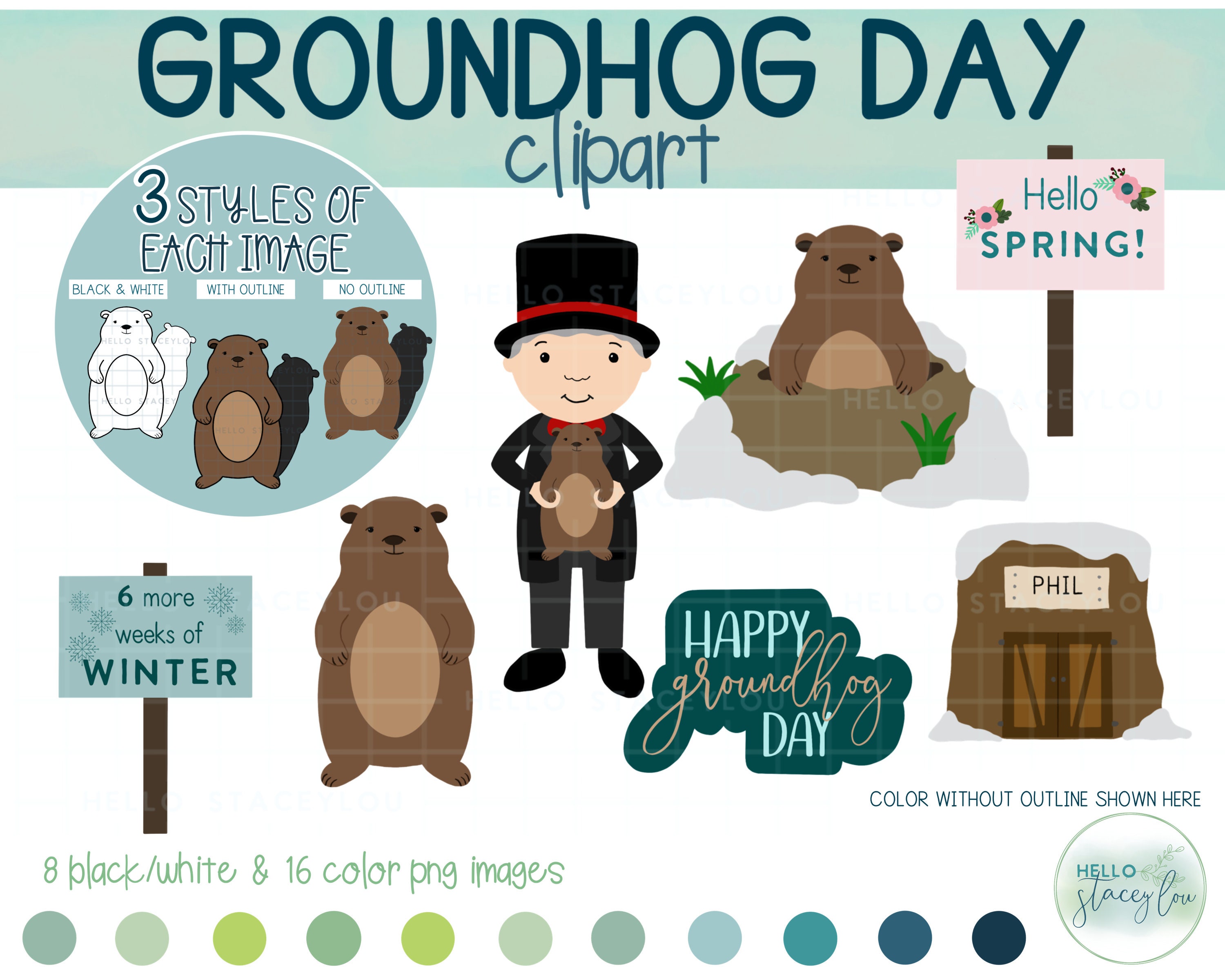 Happy Groundhog Day Clipart