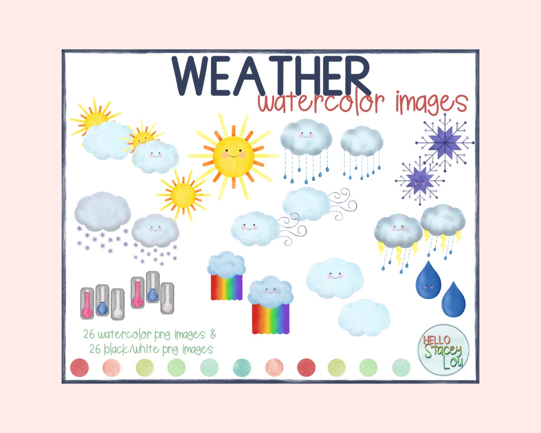 Weather Watercolor Clipart - Etsy