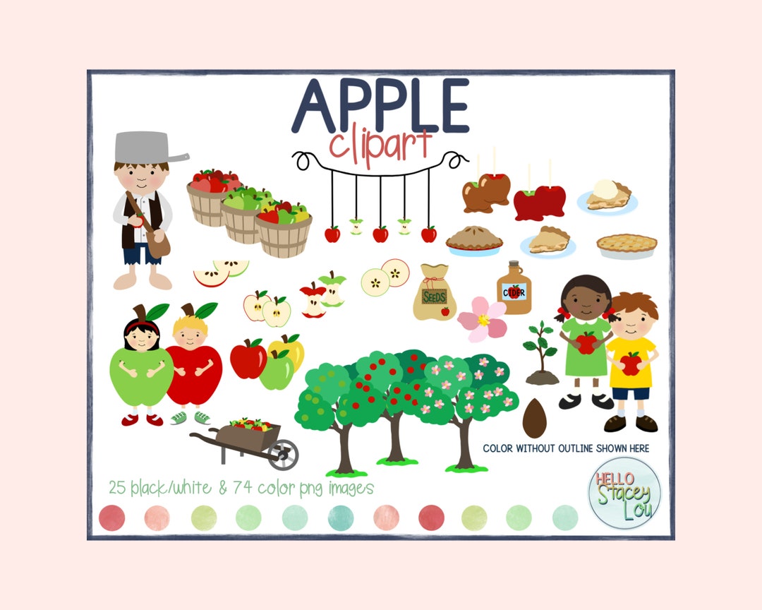Apple Themed Clipart - September - Etsy