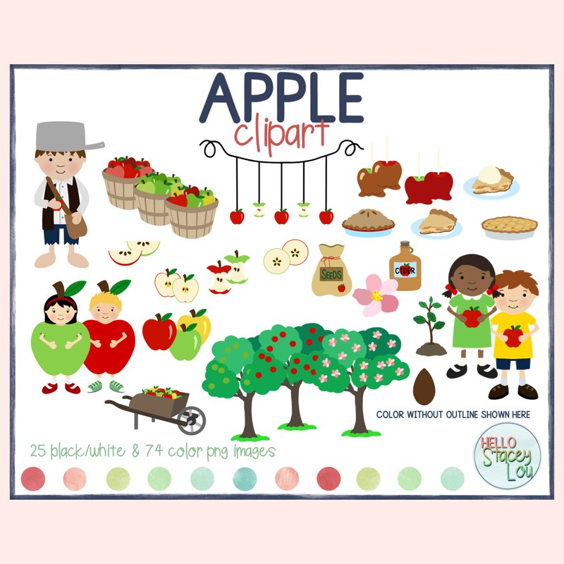 Johnny Appleseed Clipart - Etsy