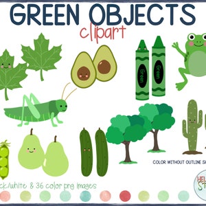 Green Objects Clipart - Etsy