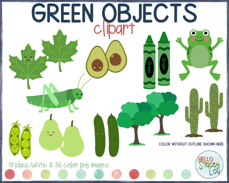 Green Objects Clipart - Etsy