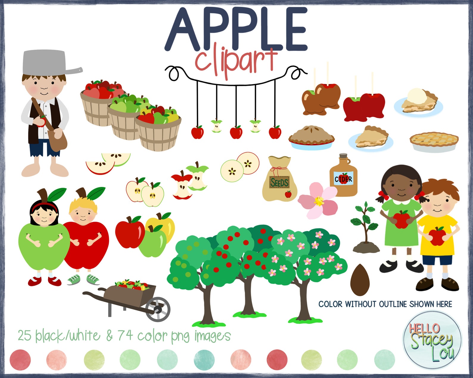 Apple Themed Clipart September - Etsy
