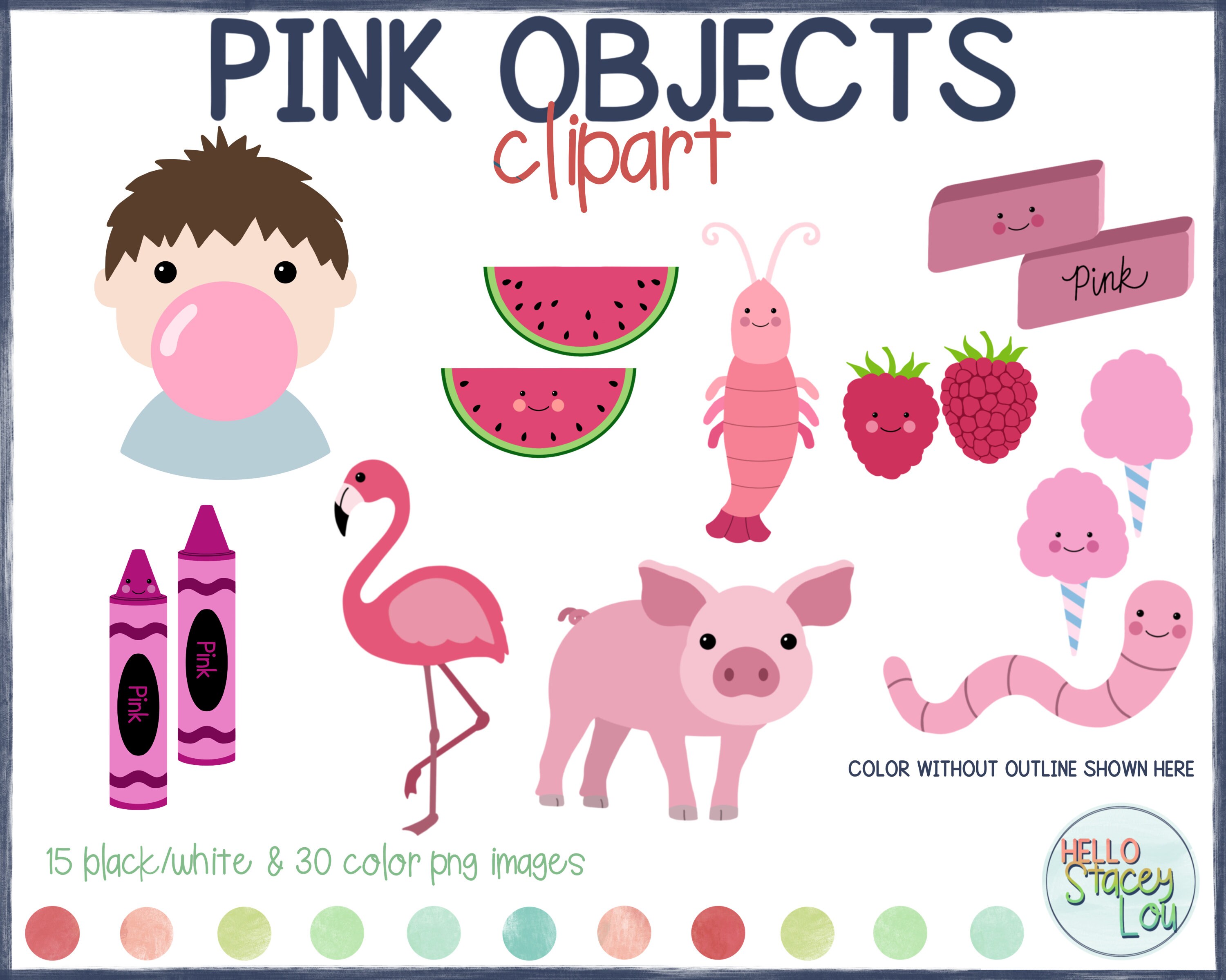 Pink Objects Clipart - Etsy