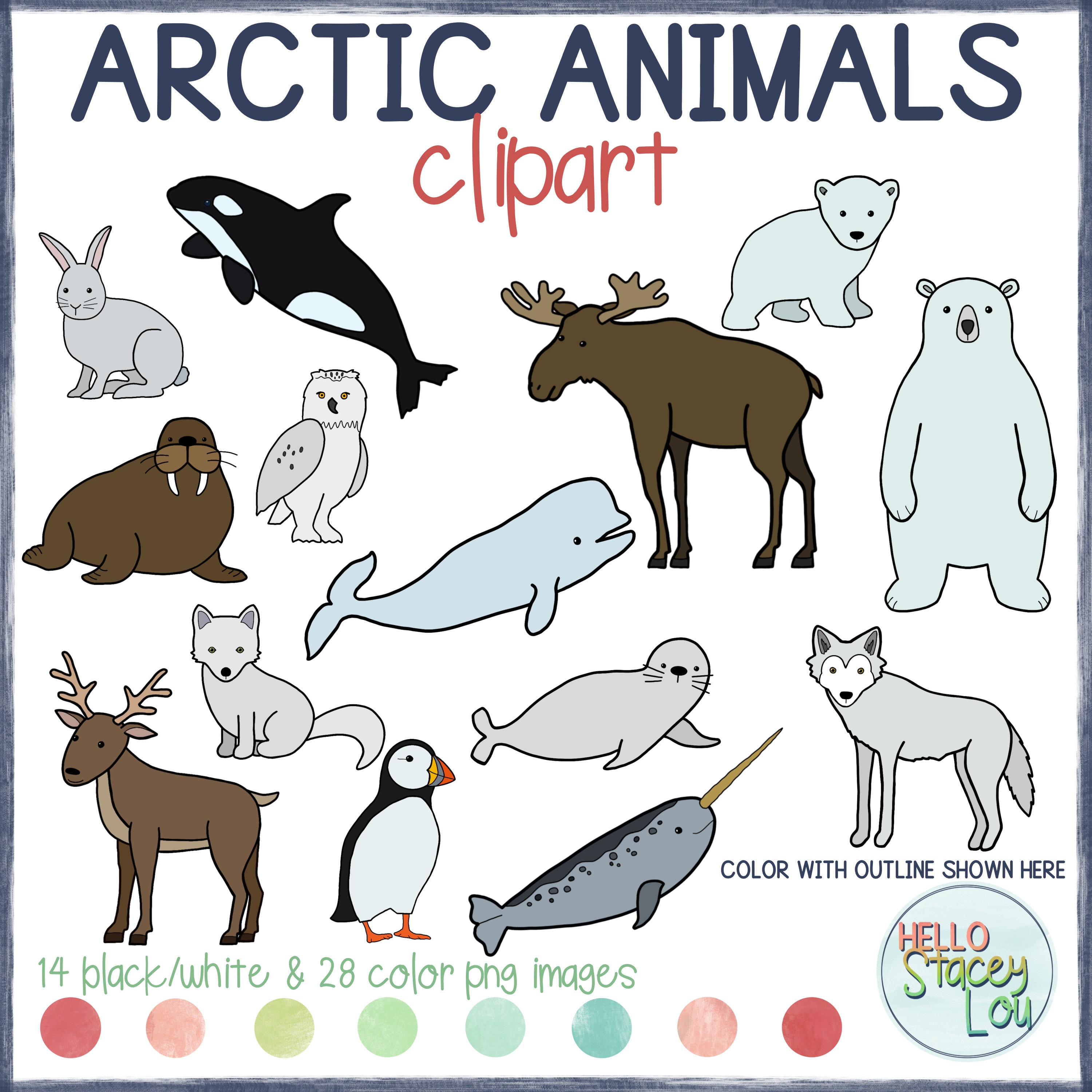 Arctic Animals Clipart - Etsy
