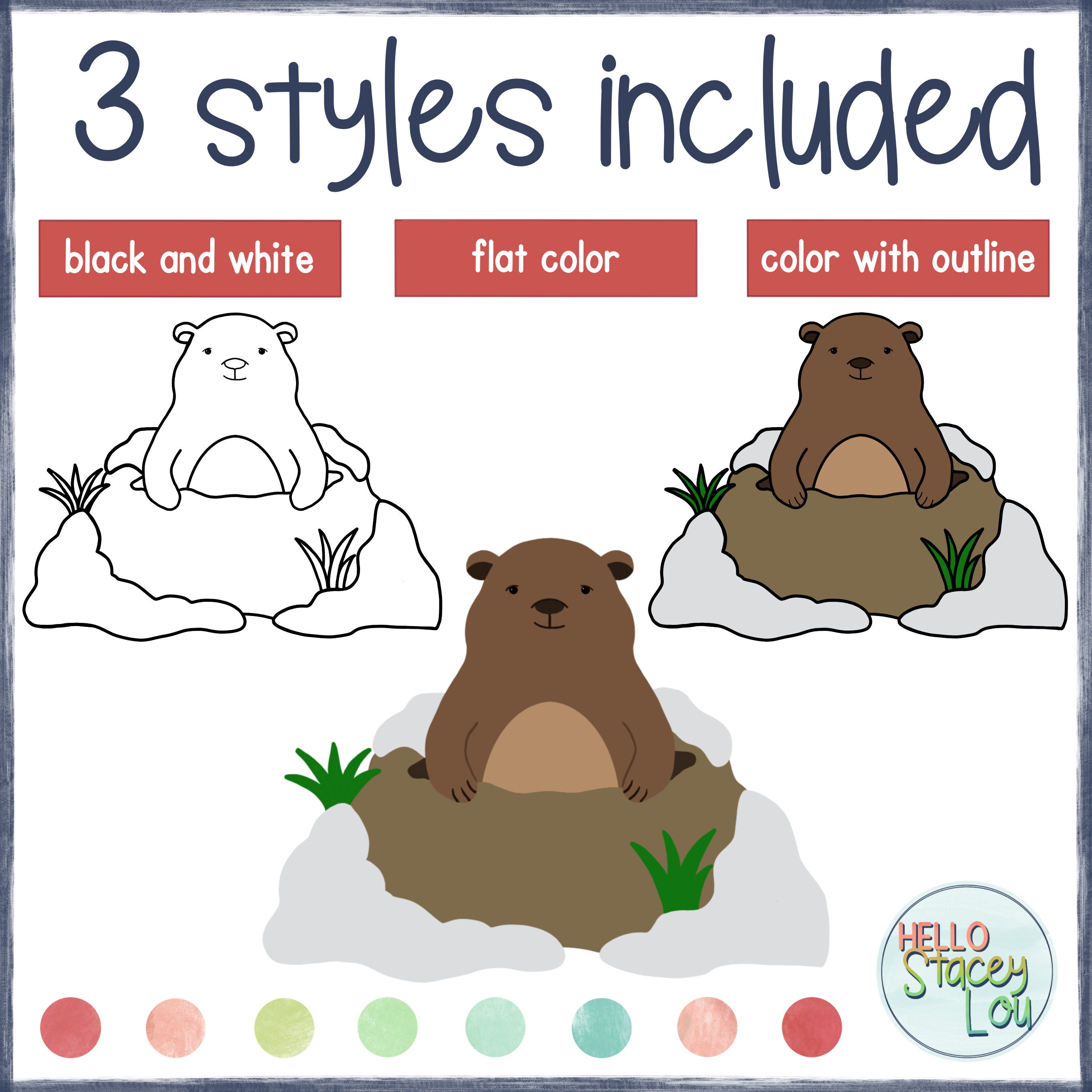 Groundhog Day Clipart - February - Etsy