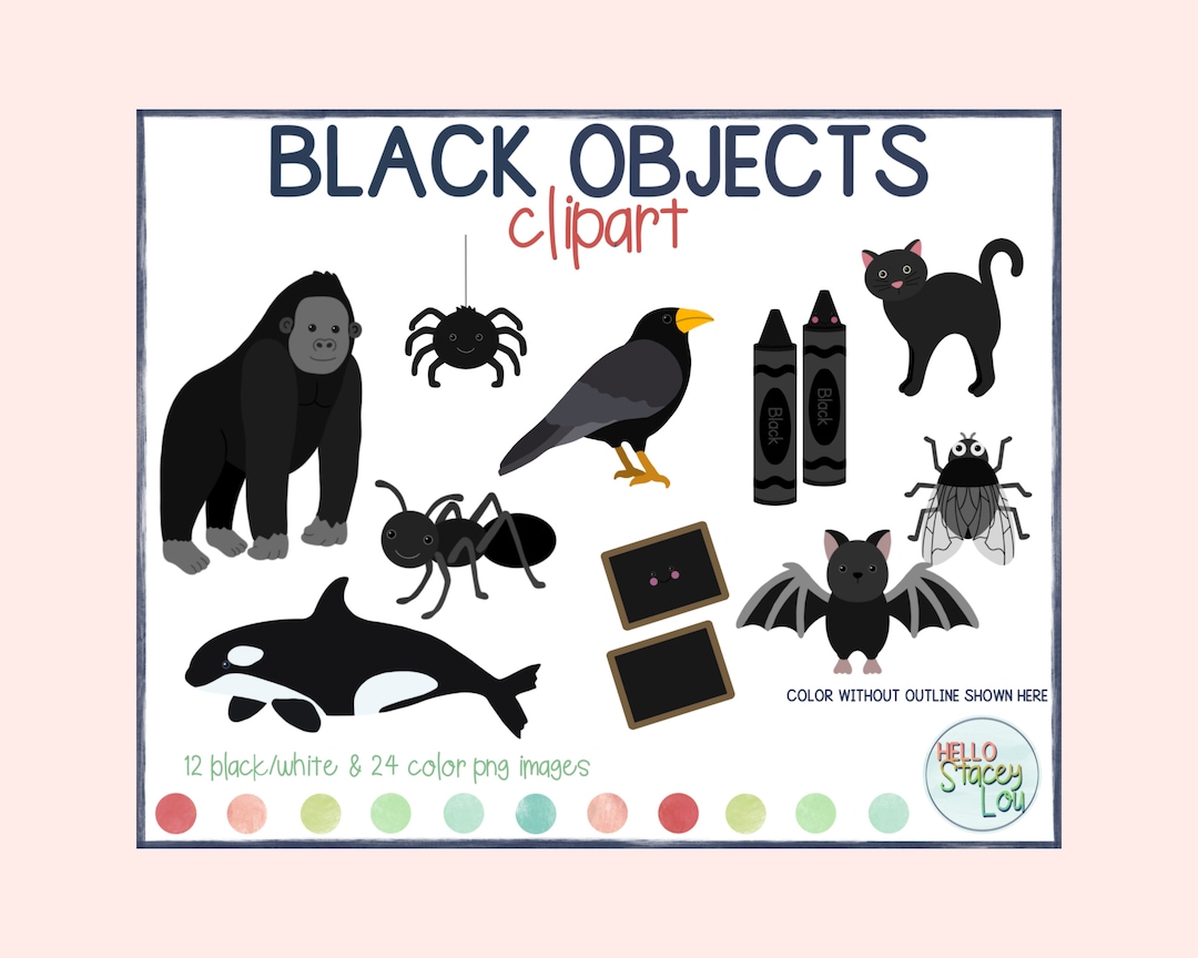 Black Objects Clipart - Etsy