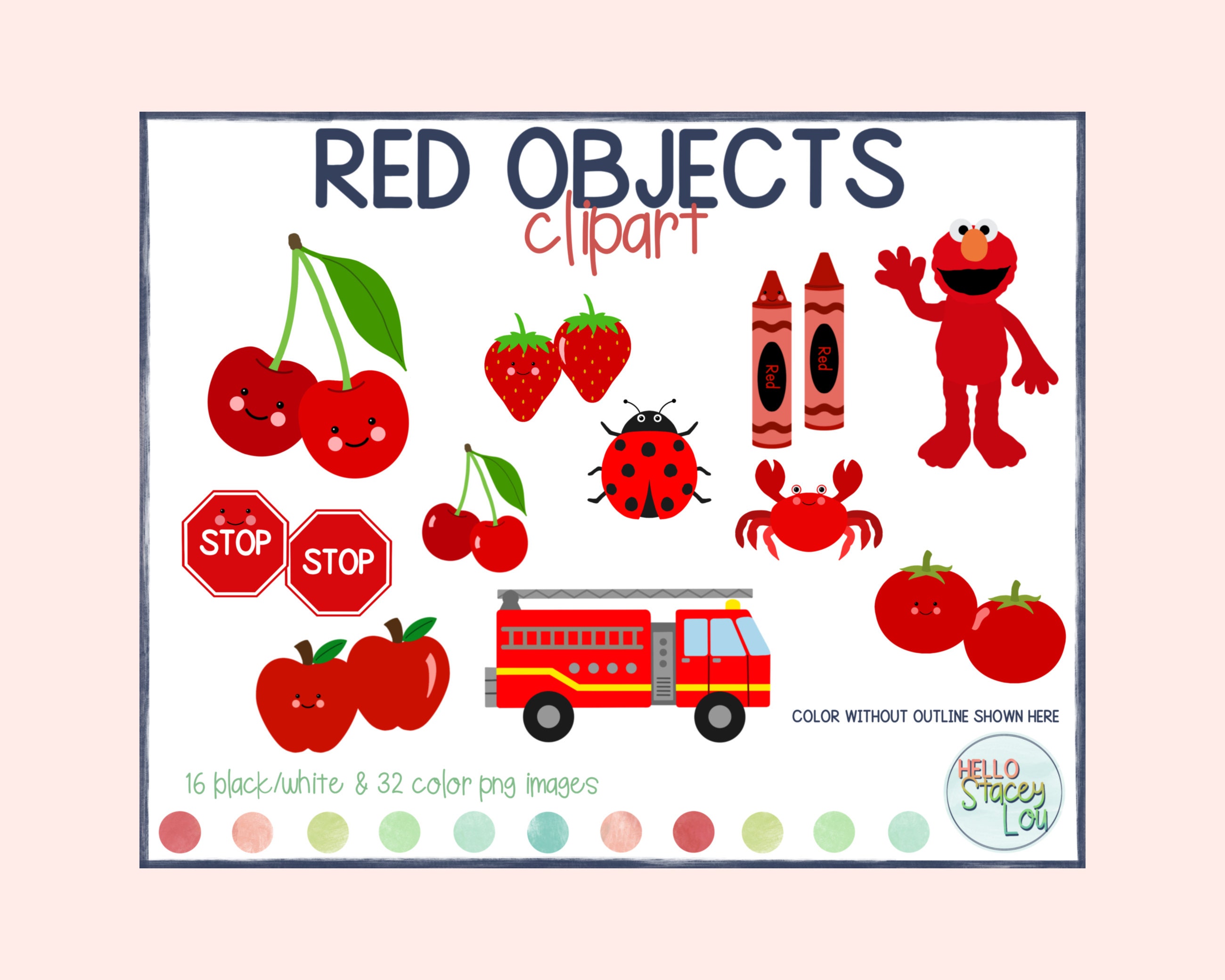 Red Objects Clipart - Etsy