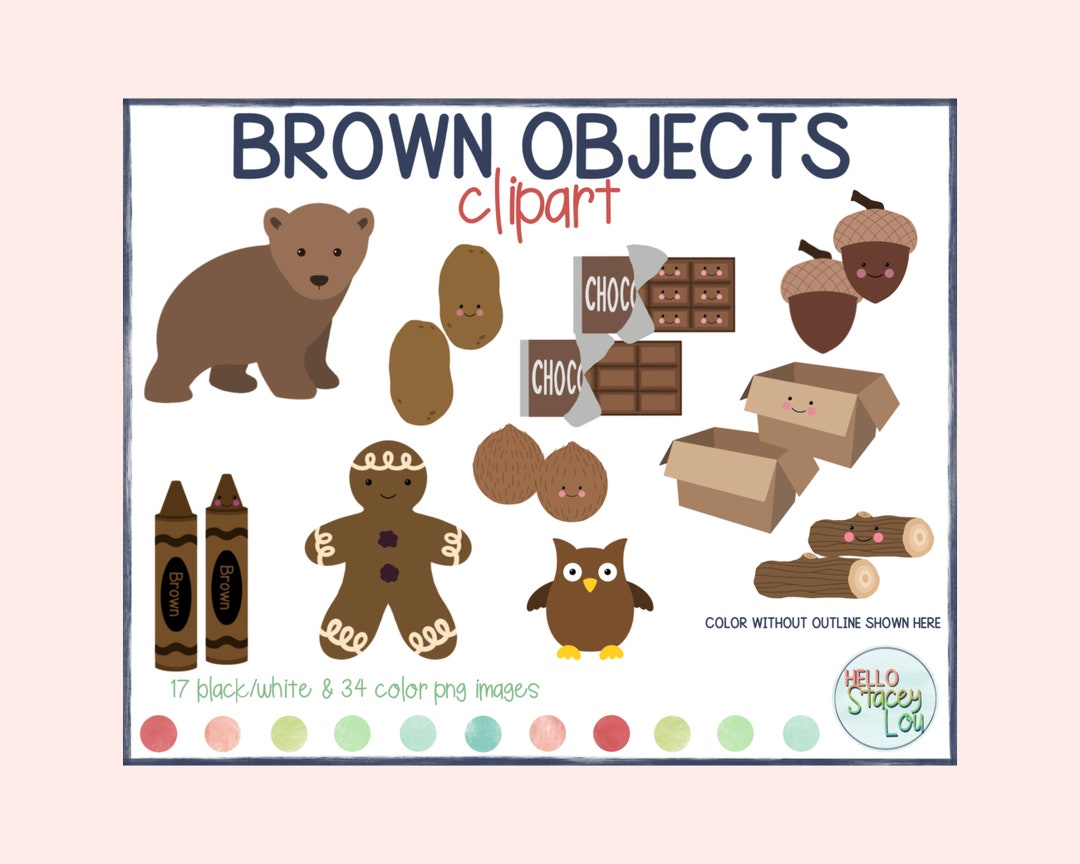Brown Objects Clipart - Etsy Finland