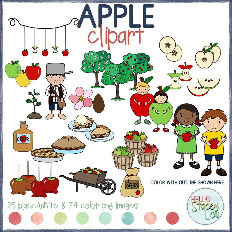 Apple Themed Clipart September - Etsy