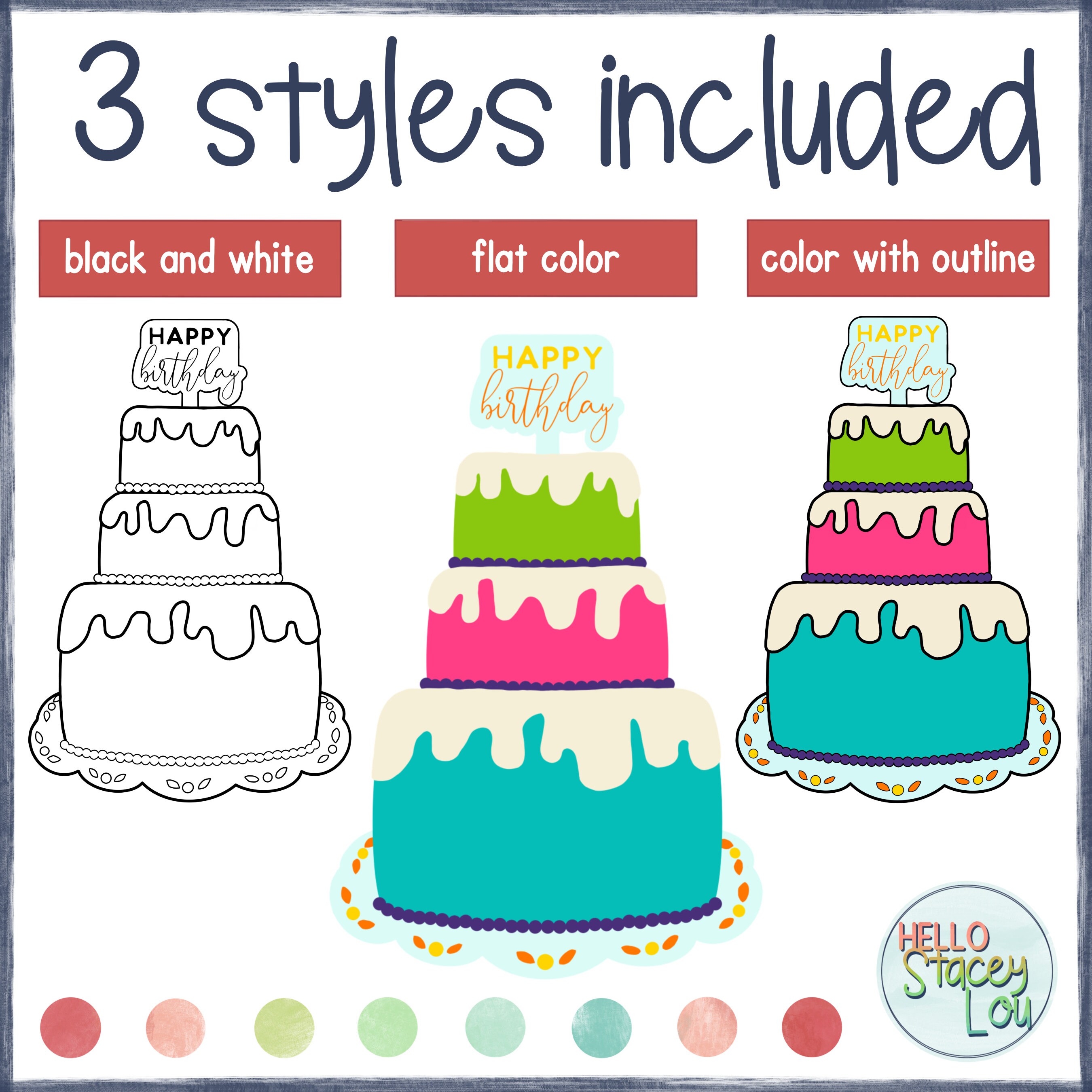 Birthday Themed Clipart - Etsy