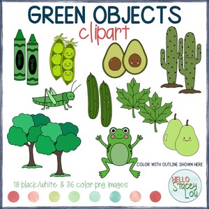 Green Objects Clipart - Etsy