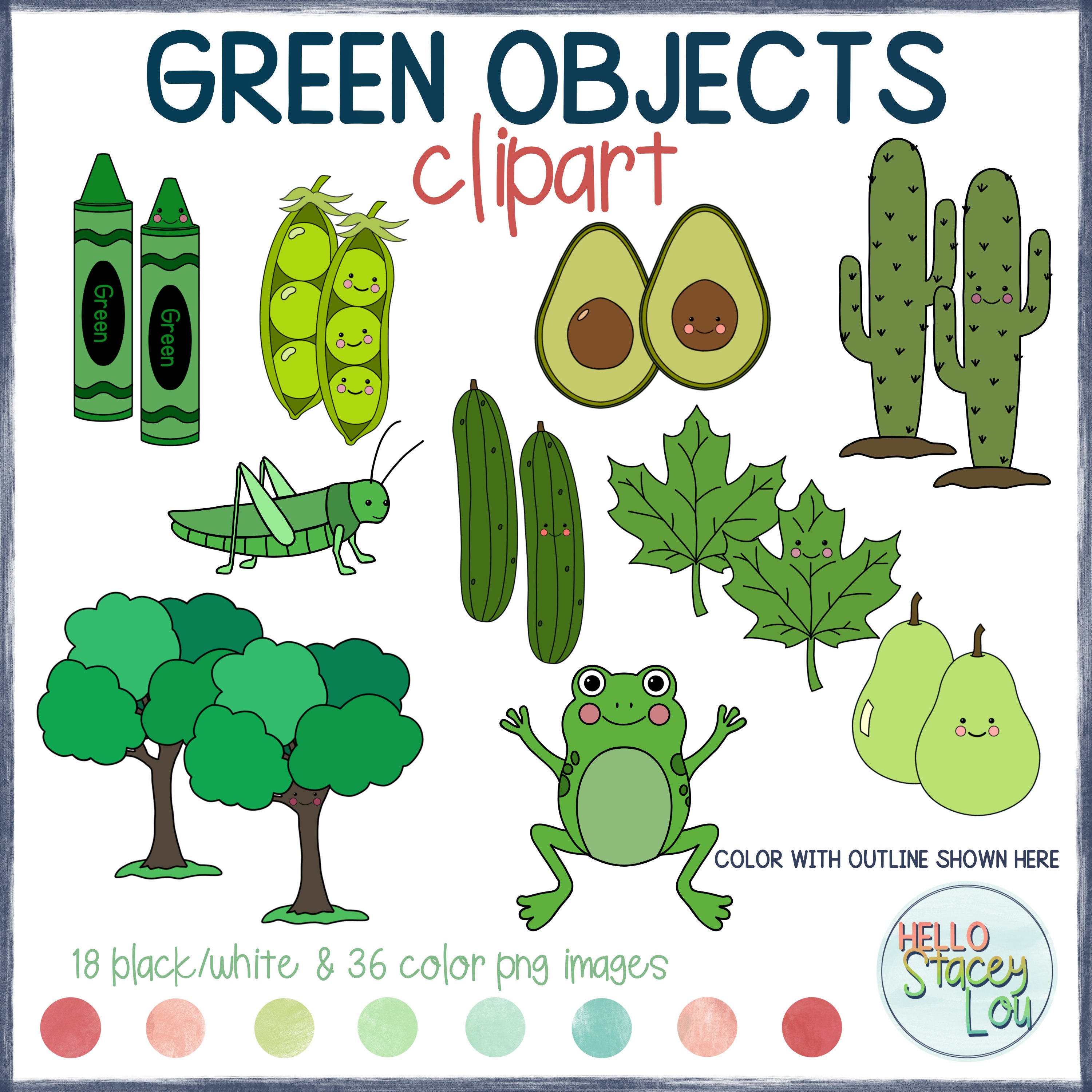 Green Objects Clipart - Etsy