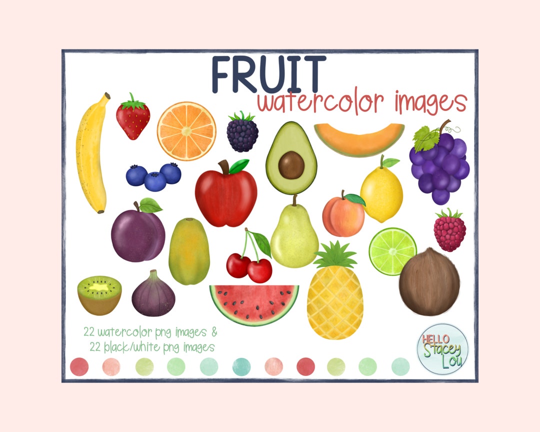 Fruit Watercolor Clipart - Etsy