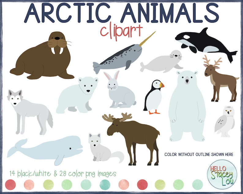 Arctic Animals Clipart - Etsy