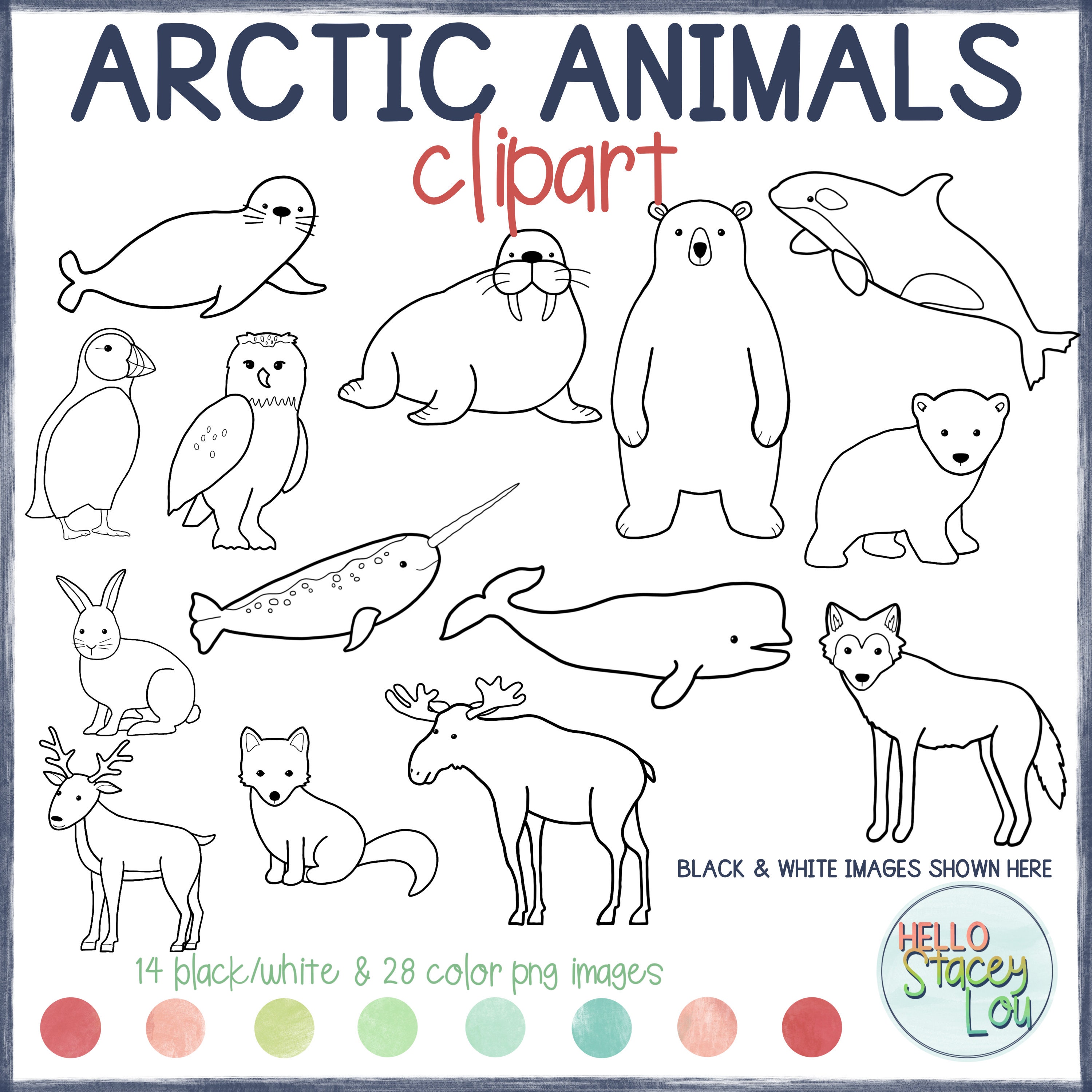 Arctic Animals Clipart - Etsy