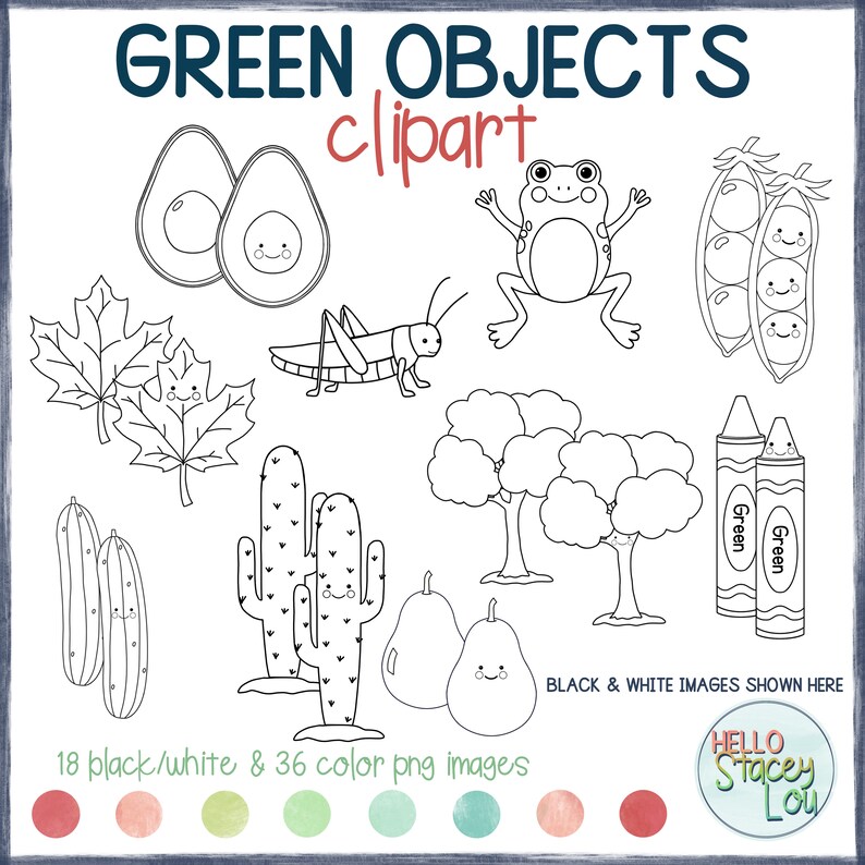 Green Objects Clipart - Etsy