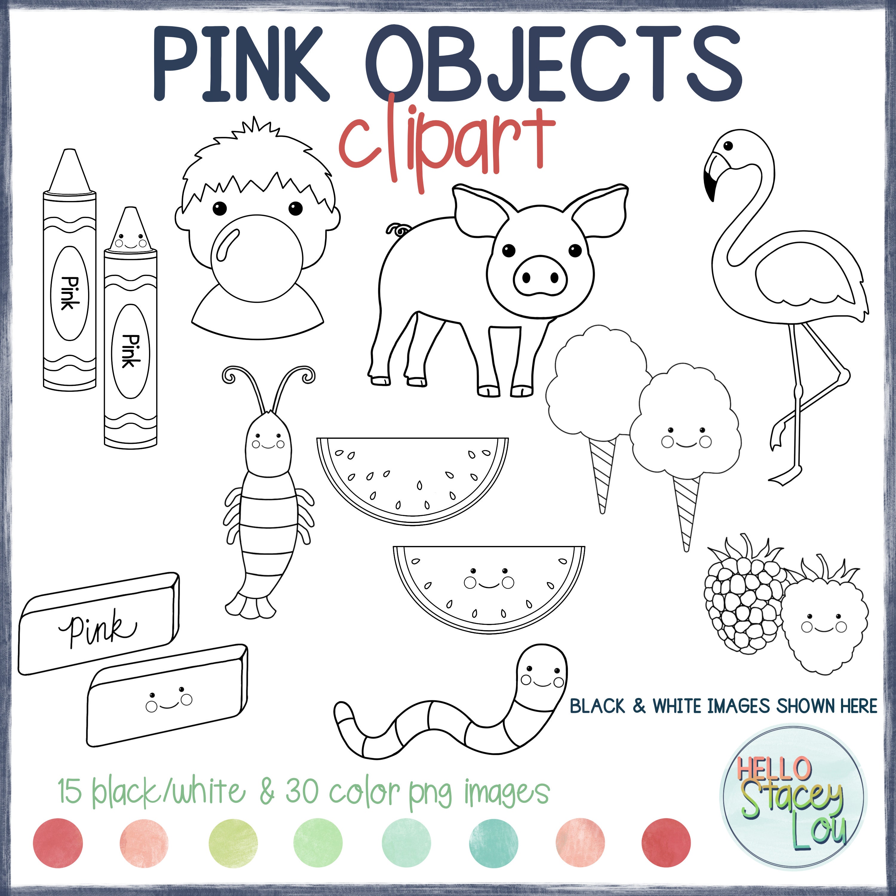 Pink Objects Clipart - Etsy