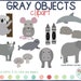 Gray Objects Clipart - Etsy