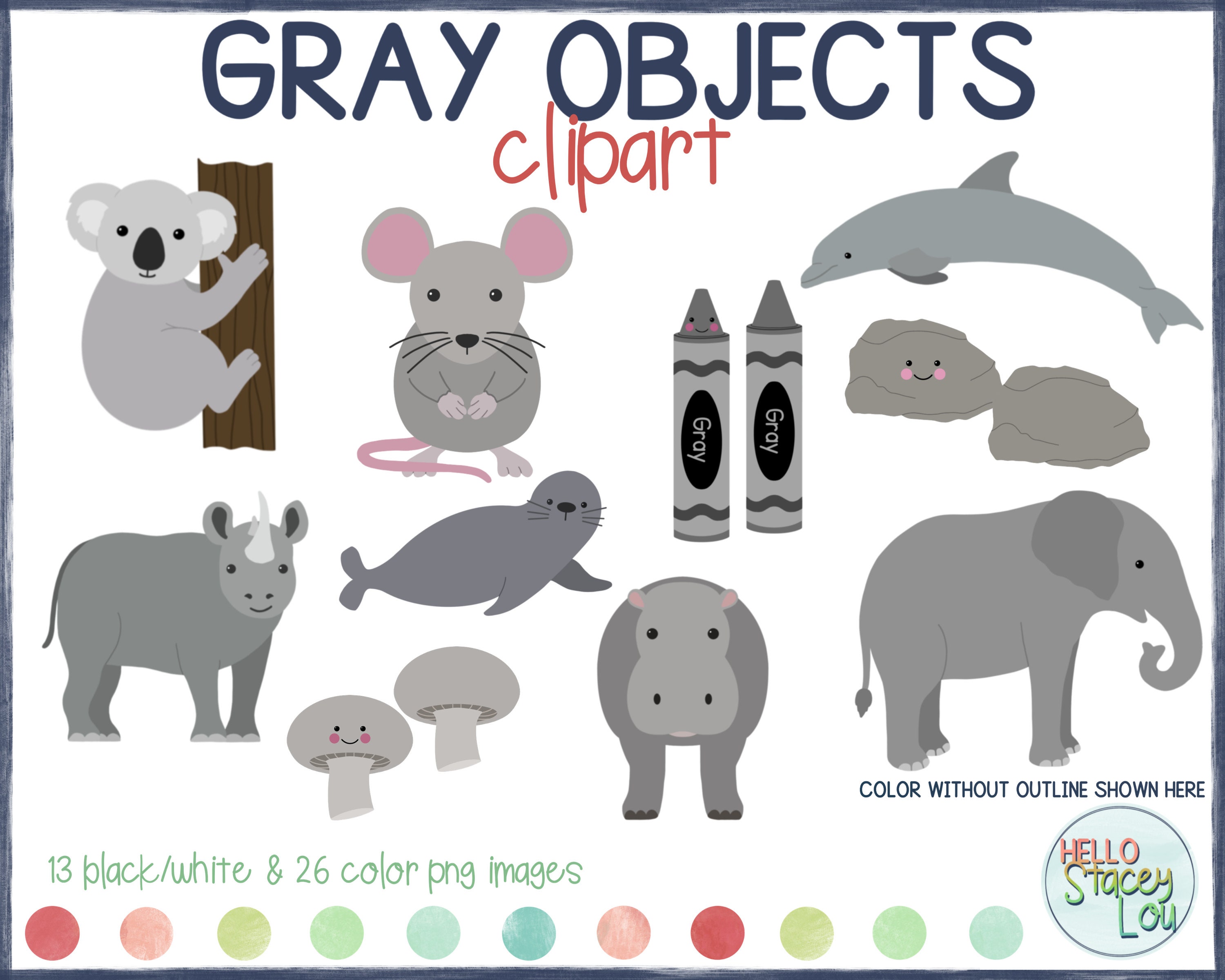 Gray Objects Clipart - Etsy