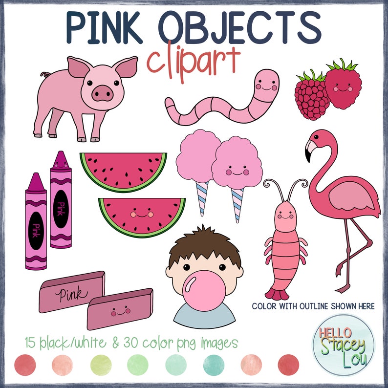 Pink Objects Clipart - Etsy