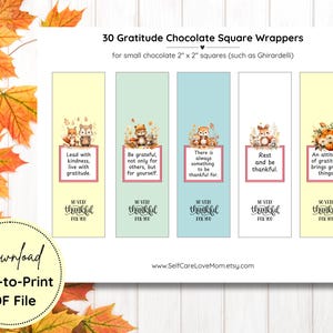 Printable Thanksgiving Chocolate Candy Wrappers With Gratitude Quotes ...
