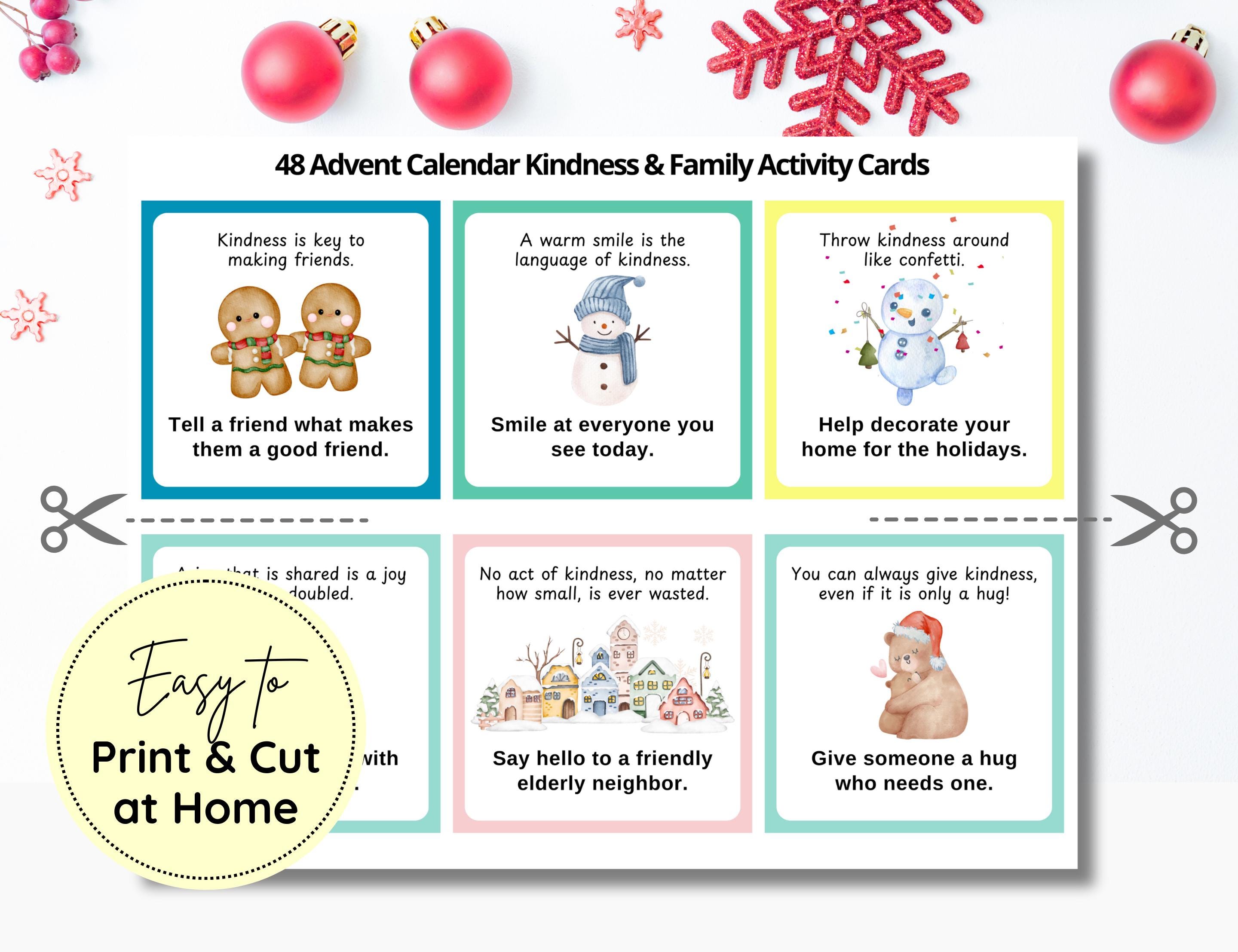 Printable Advent Activity Cards for Kids to Inspire Acts of Kindness ...