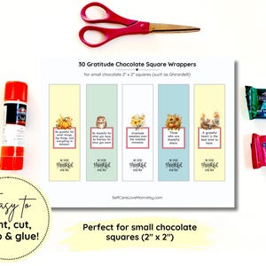 Printable Thanksgiving Chocolate Candy Wrappers With Gratitude Quotes ...