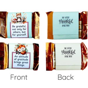 Printable Thanksgiving Chocolate Candy Wrappers With Gratitude Quotes ...