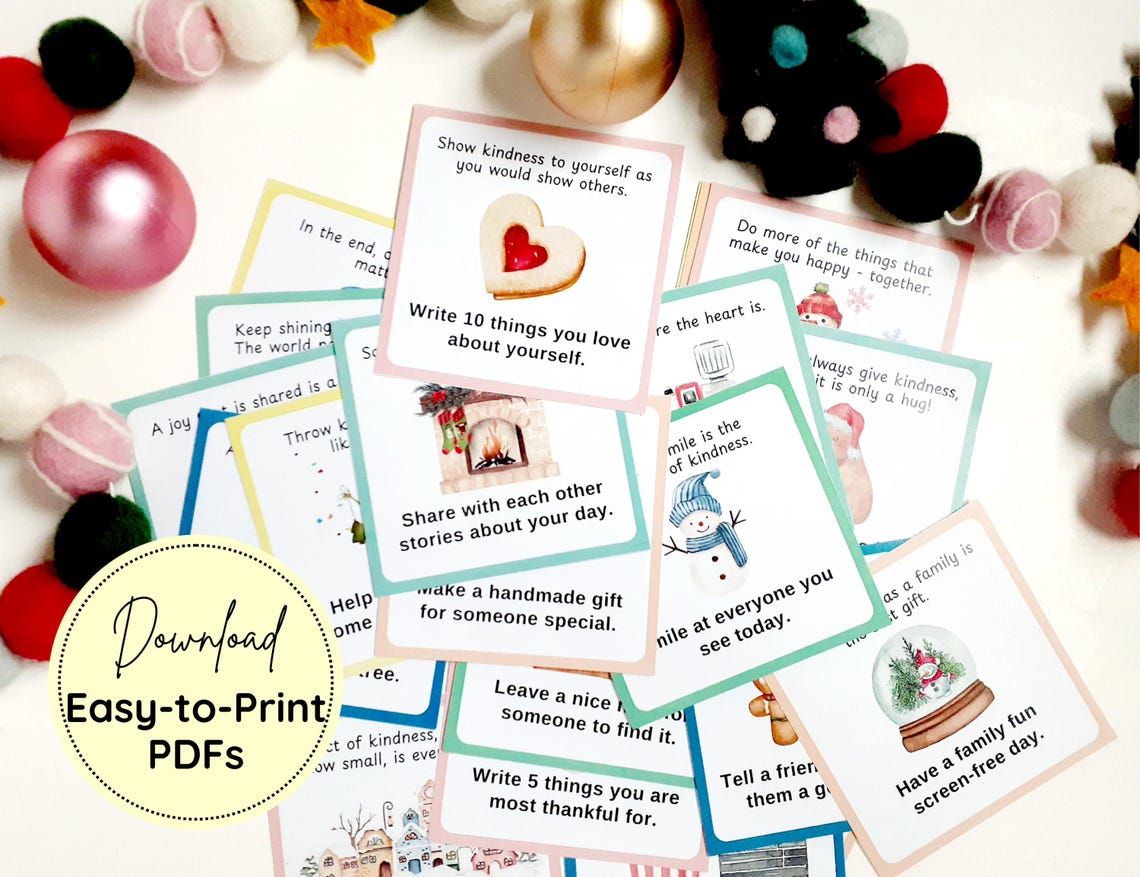 Printable Advent Activity Cards for Kids to Inspire Acts of Kindness ...