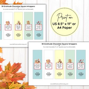 Printable Thanksgiving Chocolate Candy Wrappers With Gratitude Quotes ...