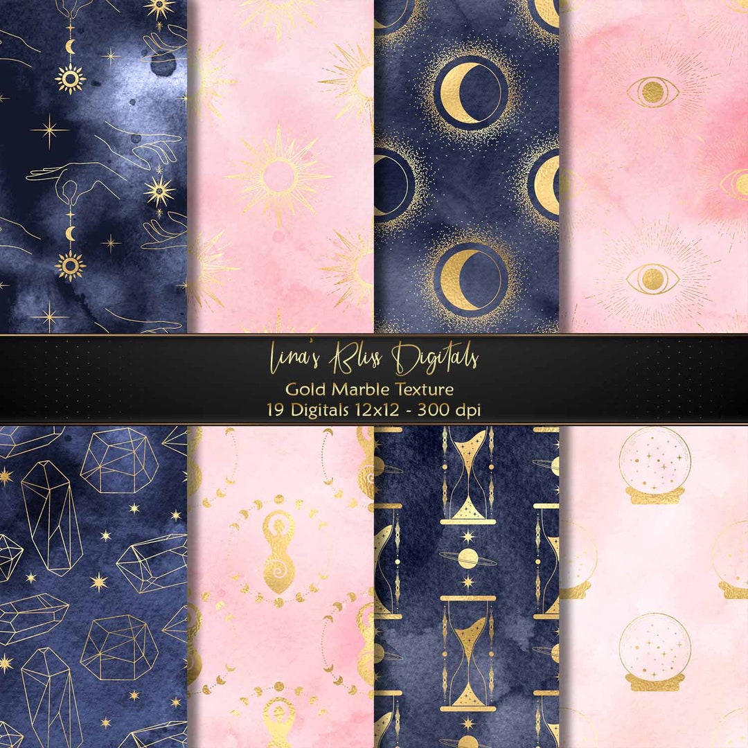 Blush and Navy Watercolor Design, Digital Paper, Scrapbooking, Digital ...