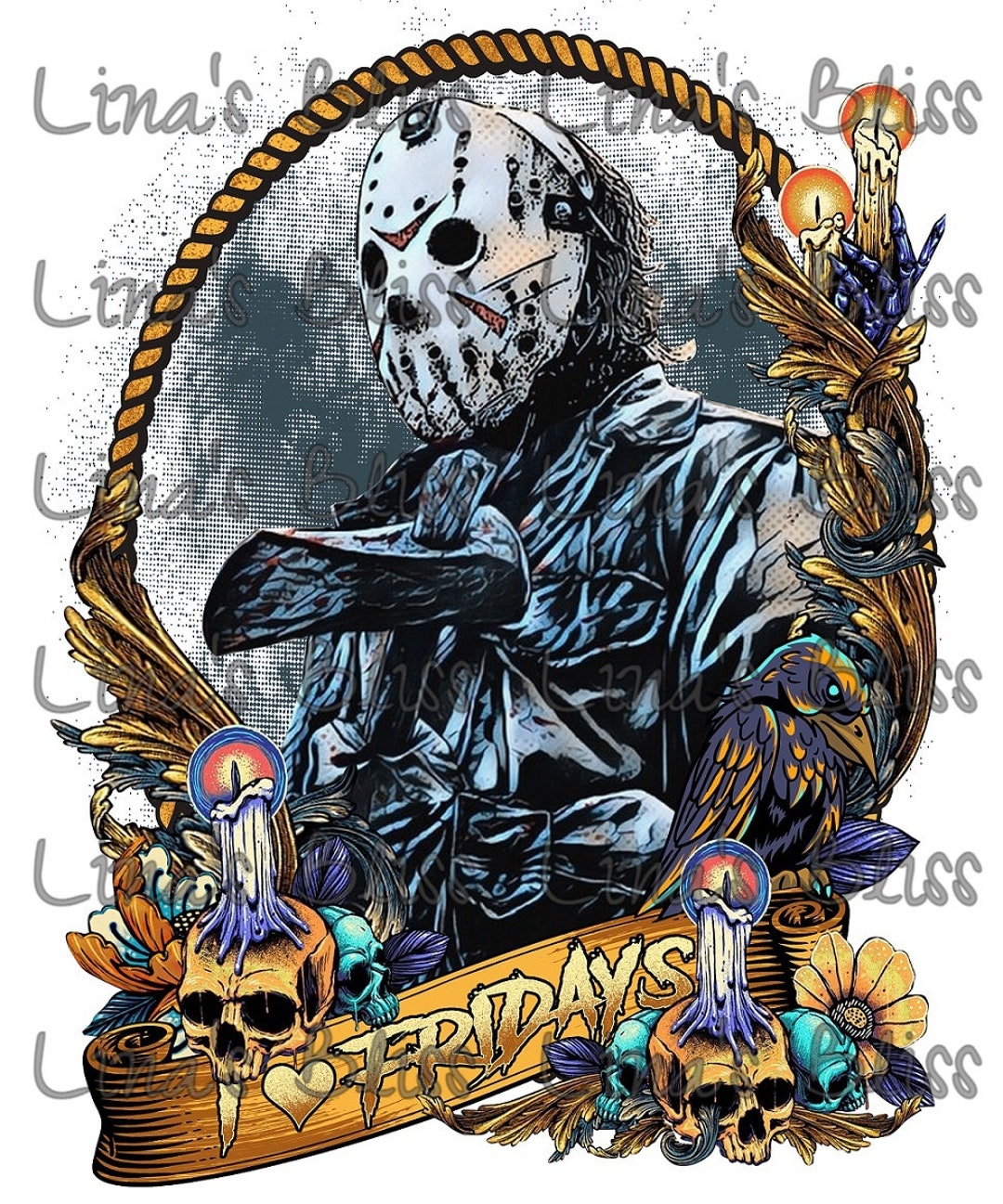 Jason Voorhees I Love Fridays Digital Silhouette PNG Clip Art for All ...