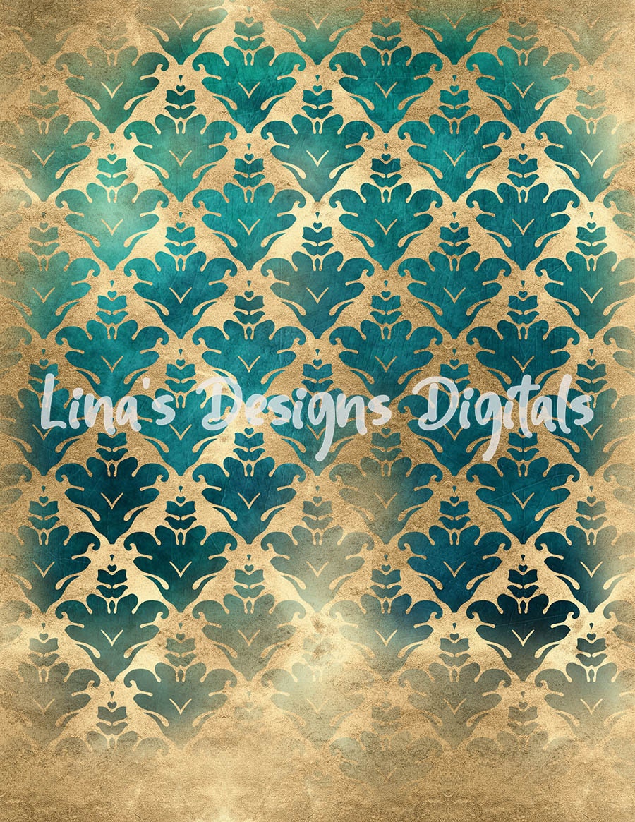 Golden Sea Digital Design, Digital Paper, Scrapbooking, Digital ...