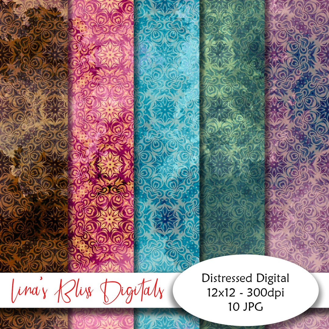 Distressed Digital Design, Digital Paper, Scrapbooking, Digital Instant ...