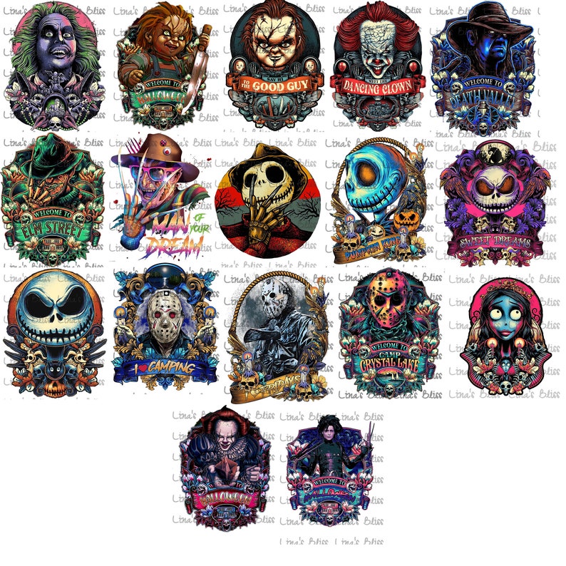 18 PNG Halloween Digital Bundle, Jack Skellington, Jason Voorhees ...