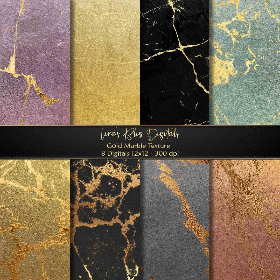 Gold Marble Texture Digital Design, Digital Paper, Scrapbooking ...
