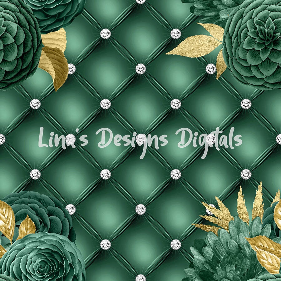 Gold and Green Digital Design, Digital Paper, Scrapbooking, Digital ...