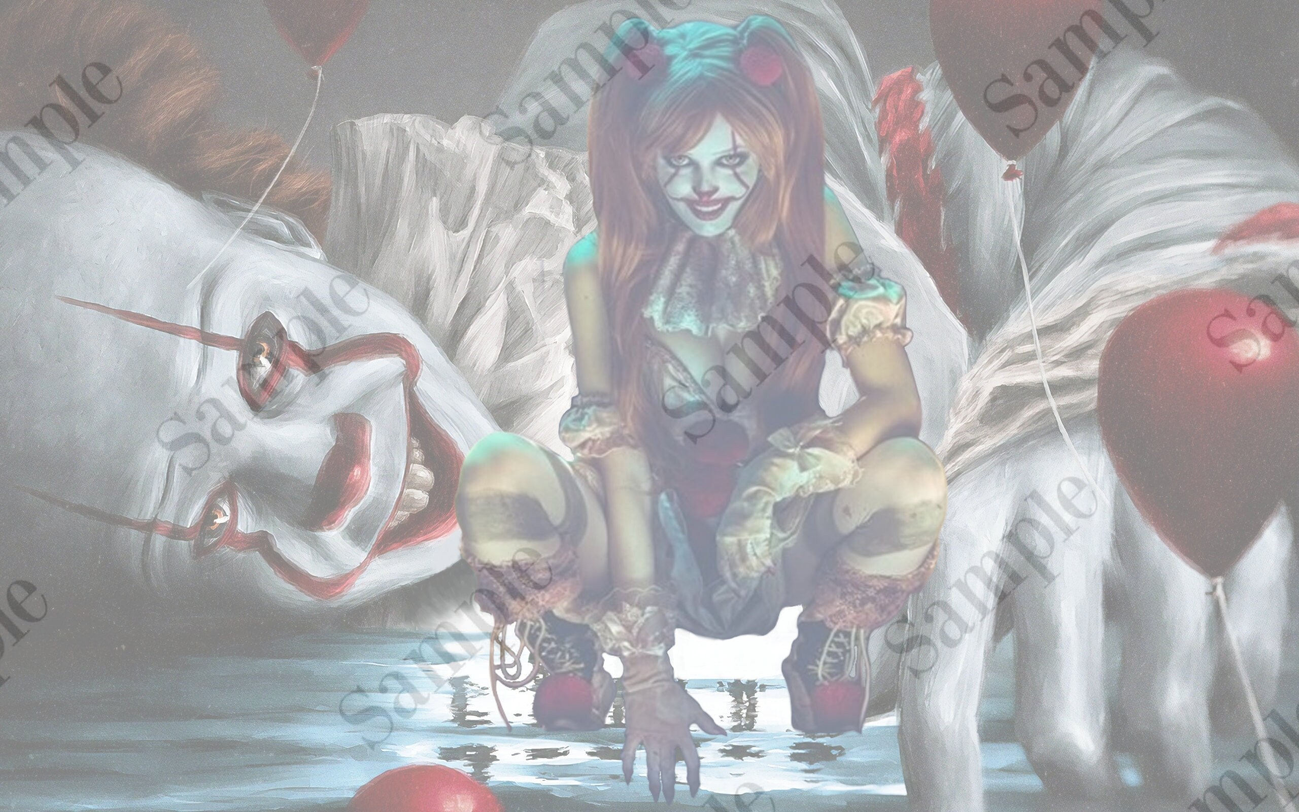Custom Pennywise Girl PNG Sublimation Image - Etsy