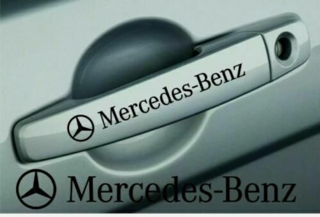 2x Mercedes Benz Door Handle Decals Car Sticker Decal Logo Racing Vinyl ...