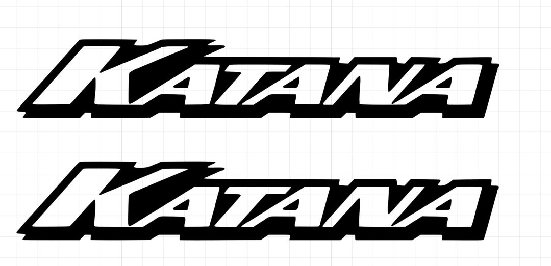 SUZUKI Katana Outline Decals, Emblems Stickers Black X2 Motorcycle Tank ...