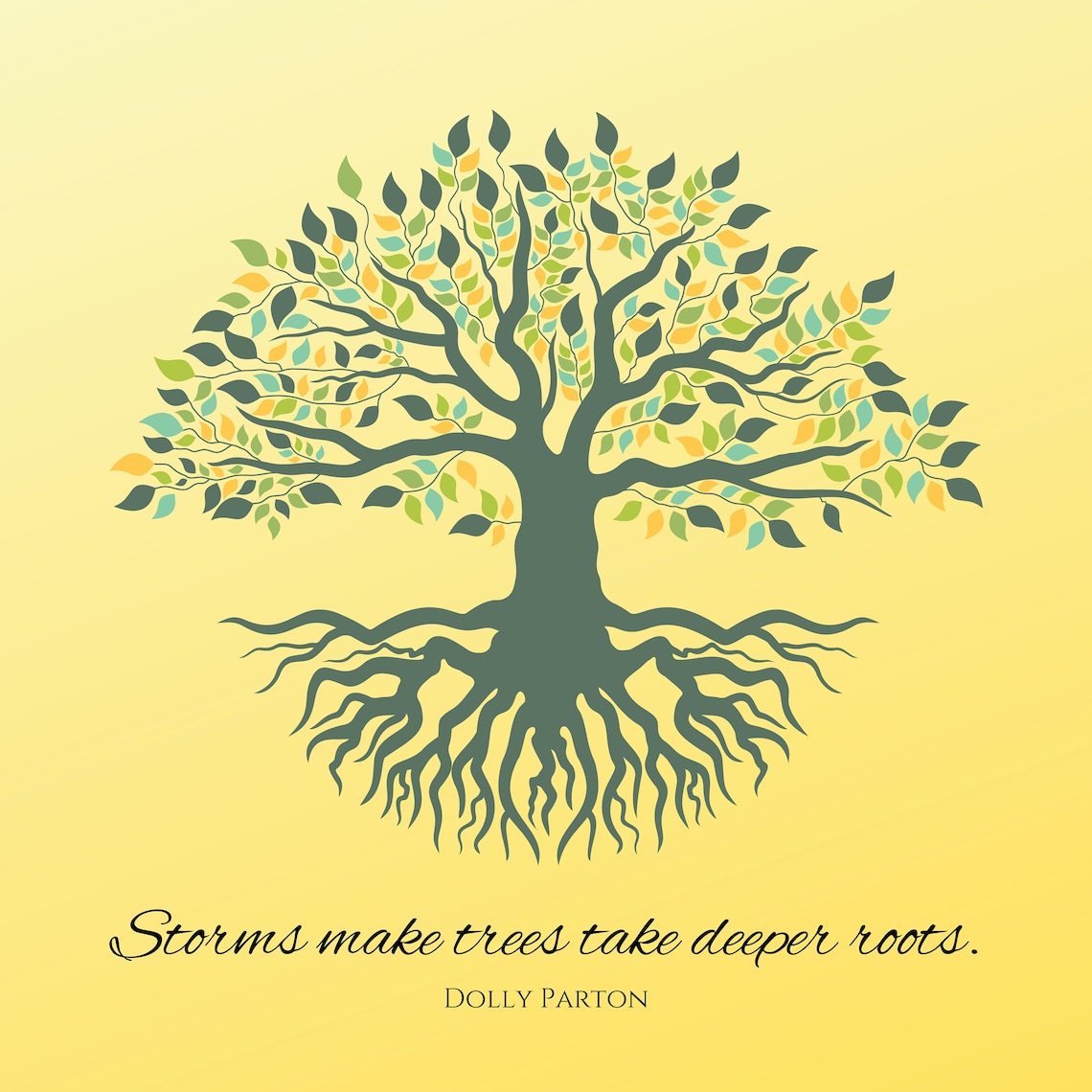 Printable Art: Tree of Life W/ Inspirational Quote - Etsy