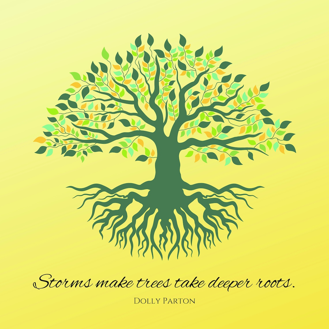 Printable Art: Tree of Life W/ Inspirational Quote - Etsy