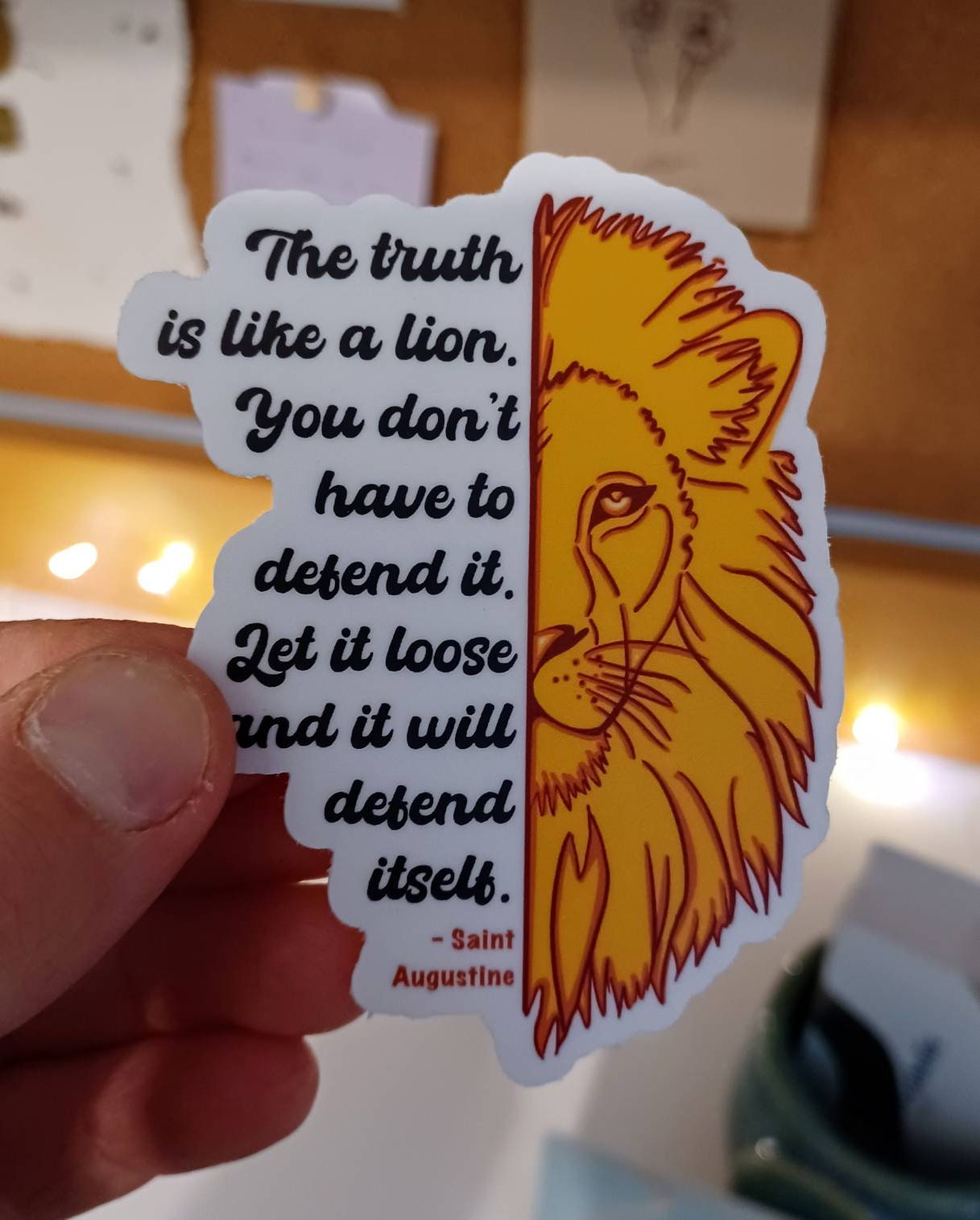 The Truth is Like A Lion Catholic Saint Quote Sticker - Etsy