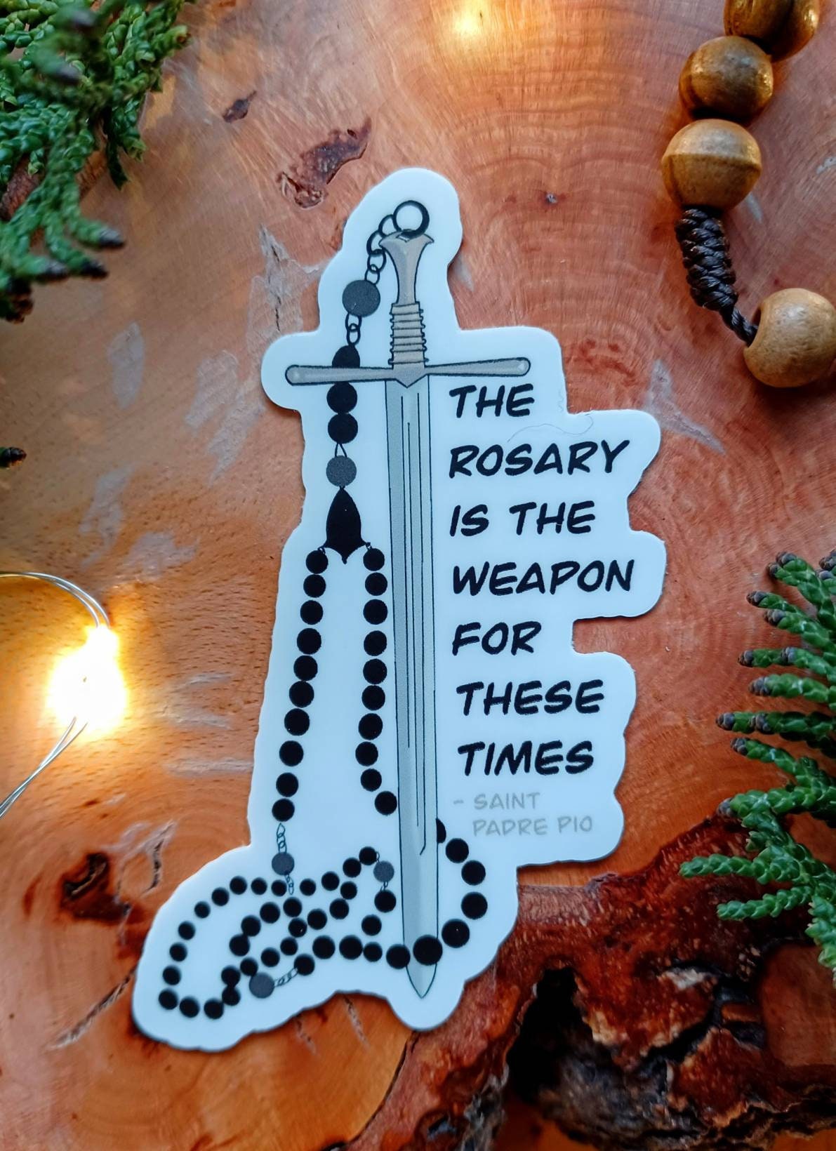 The Rosary is the Weapon for These Times. Saint Padre Pio Waterproof ...