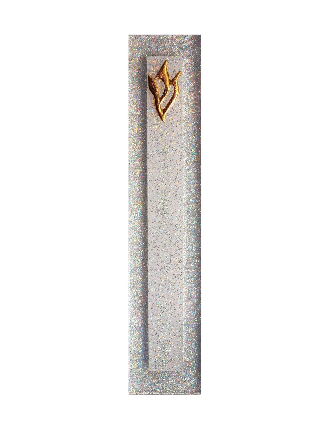 Modern Mezuzah Case. Gold Plated Shin Letter on Holographic Glitter - Etsy