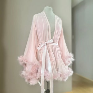 Mini Pink Marabou Feather Robe - Etsy